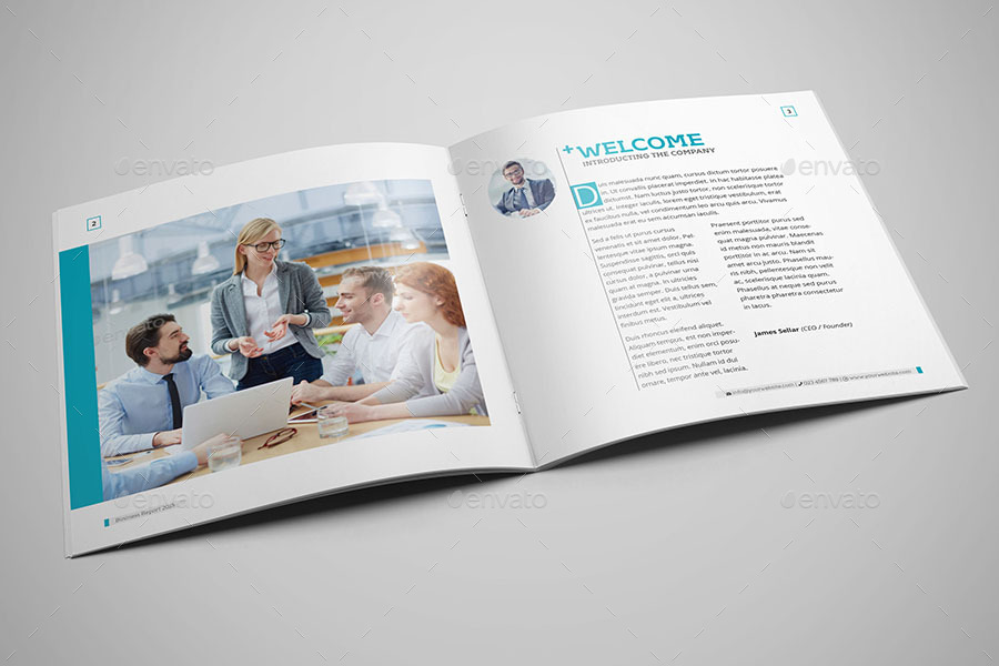 Square Business Report, Print Templates | GraphicRiver