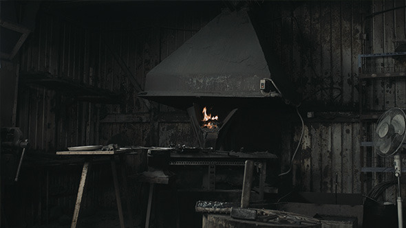Blacksmith Forge Interior with Oven, Stock Footage | VideoHive