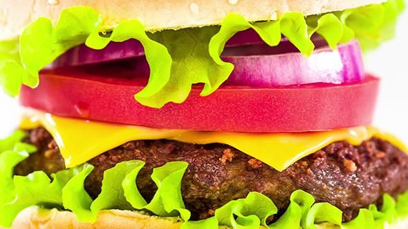 The Tasty And Appetizing Hamburger Cheeseburger, Stock Footage | VideoHive