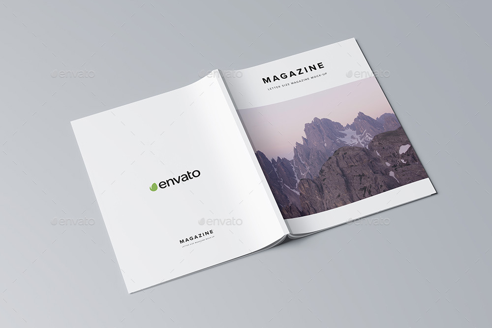 Letter Size Magazine Mock-Up, Graphics | GraphicRiver