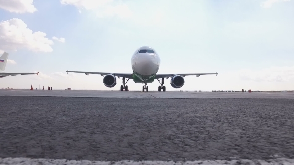 Airplane Moves To The Camera, Stock Footage | VideoHive