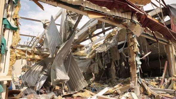 Burned And Bombed Out Buildings, Stock Footage | VideoHive