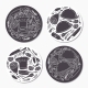 Round Stickers Set With Doodle Food Patterns. Hand, Vectors | GraphicRiver