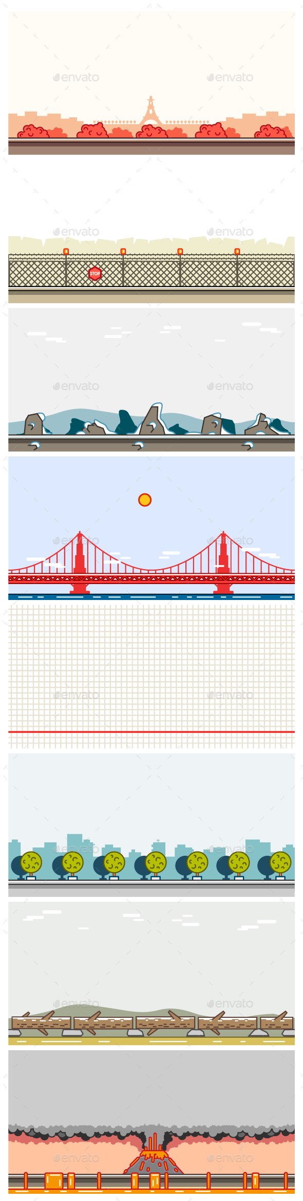 8 Game Backgrounds Set 7, Game Assets | GraphicRiver