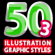 50 Illustrator Graphic Styles Vol.3 Bundle, Add-ons | GraphicRiver