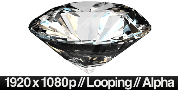 Isolated Diamond Rotating - LOOP - ALPHA, Motion Graphics | VideoHive