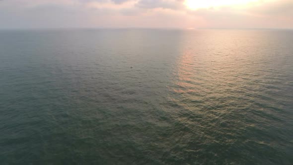 Flying Over Endless Sea At Sunset 1, Stock Footage | VideoHive