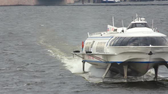 Meteor - Hydrofoil Boat On Neva River In St. Petersburg Russia 3, Stock ...