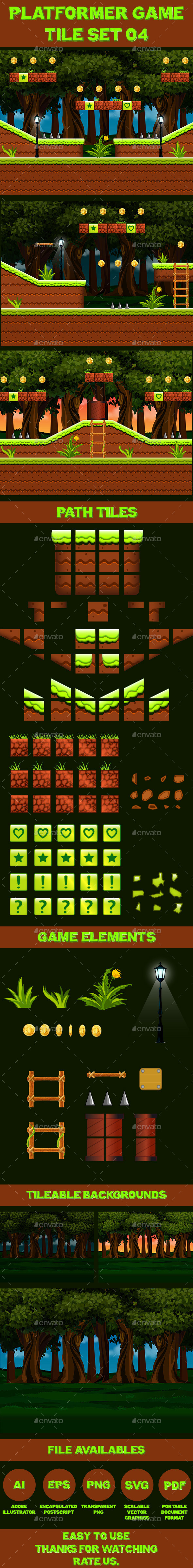 Platform Game Tile Set 04 by S_N_K | GraphicRiver