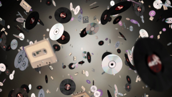 Vinyl Cds And Cassettes Background, Motion Graphics | VideoHive