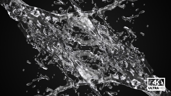 Pure Water Flow With Splash Collision, Motion Graphics | VideoHive