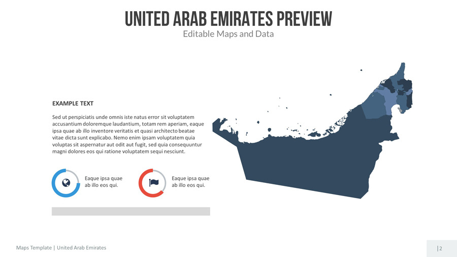 United Arab Emirates - Editable Map Presentation, Presentation Templates
