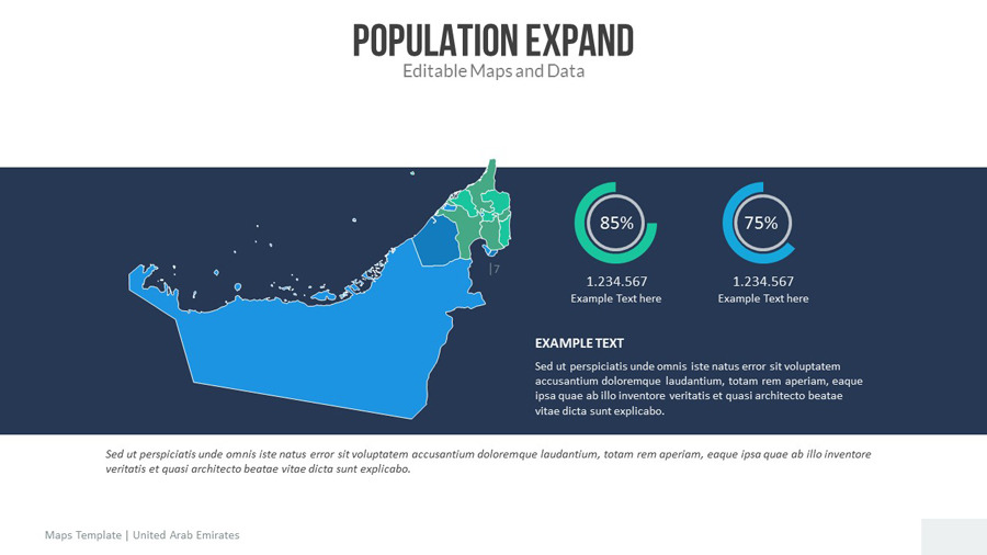 United Arab Emirates - Editable Map Presentation, Presentation Templates