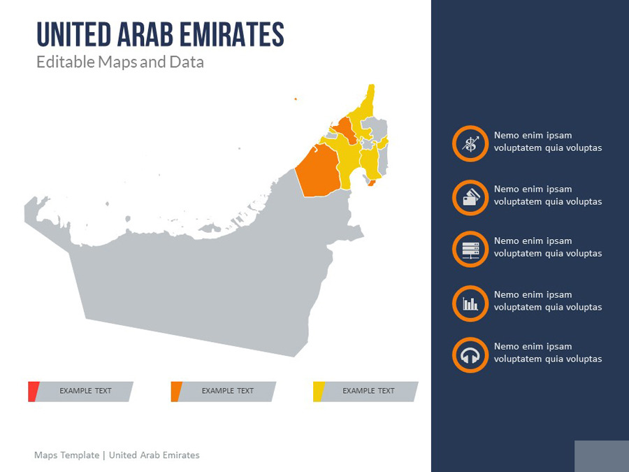 United Arab Emirates - Editable Map Presentation, Presentation Templates