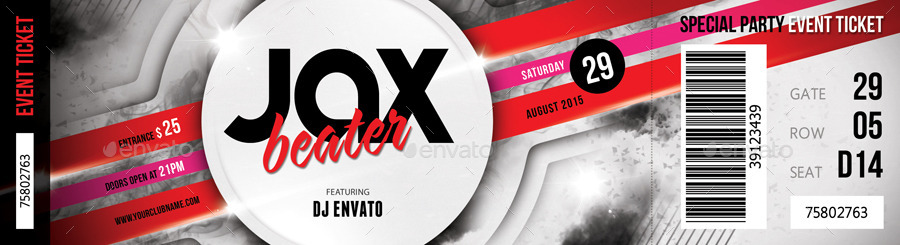 3 in 1 Special Party Event Ticket Bundle V01, Print Templates ...