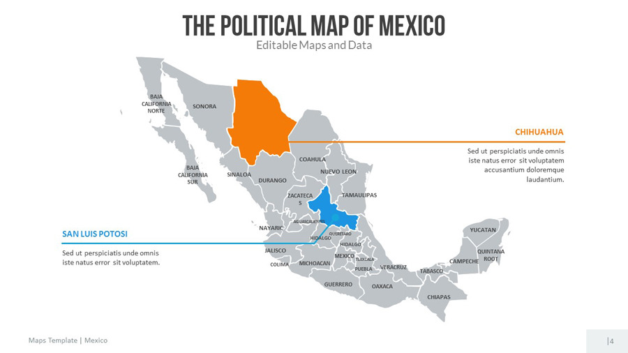 Mexico - Editable Map Presentation, Presentation Templates | GraphicRiver