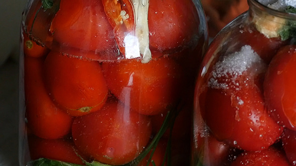 Filling Jars For Canning Tomatoes, Stock Footage | VideoHive