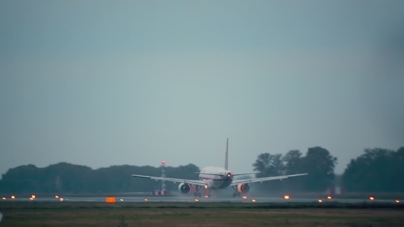 Plane Taking Off Runway, Stock Footage | VideoHive