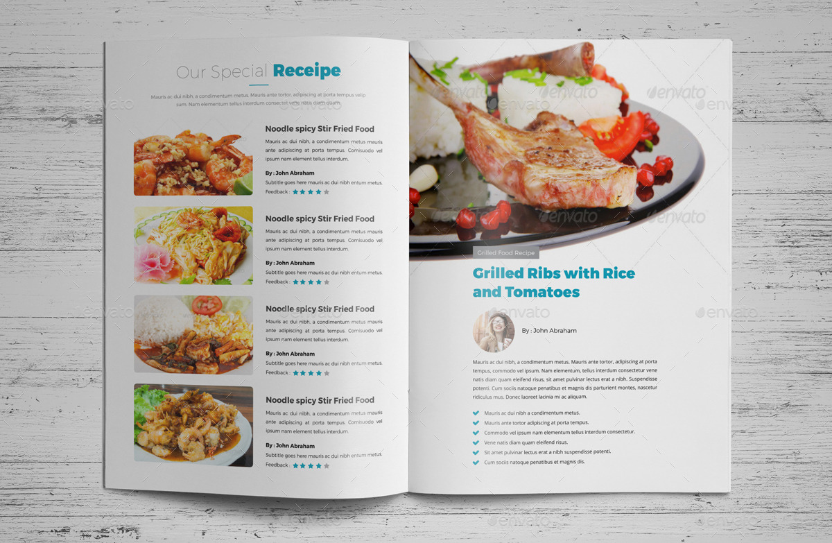 Food Recipes Brochure Catalog Design v2, Print Templates | GraphicRiver