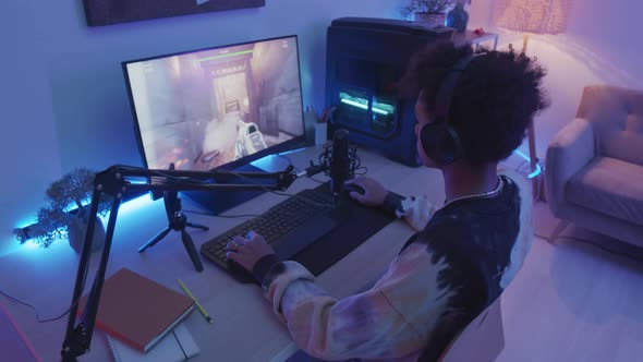 Gen Z Tween Boy Playing Shooter Game on PC, Stock Footage | VideoHive