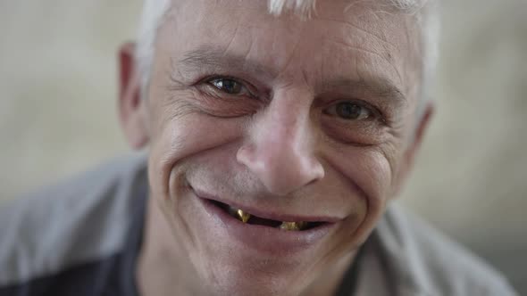 Funny Mature Man Without Teeth, Stock Footage | VideoHive