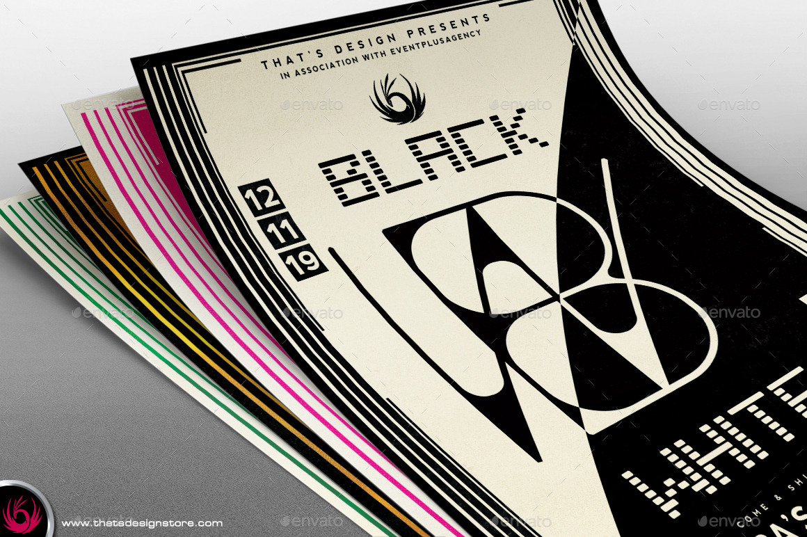 Color Themed Party Flyer Template by lou606 | GraphicRiver