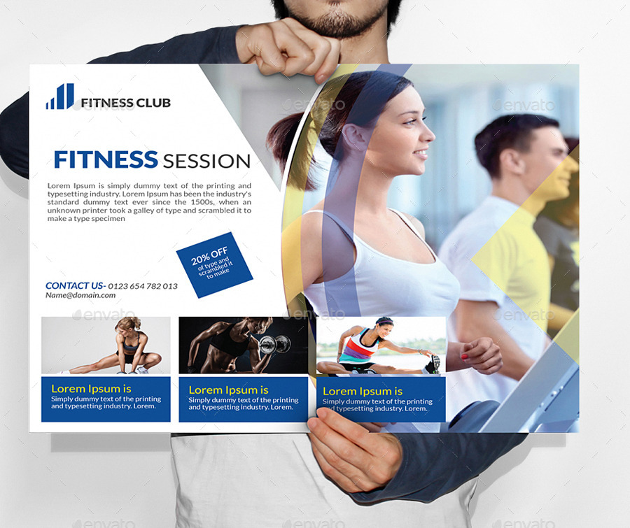 Fitness Club Flyer, Print Templates | GraphicRiver