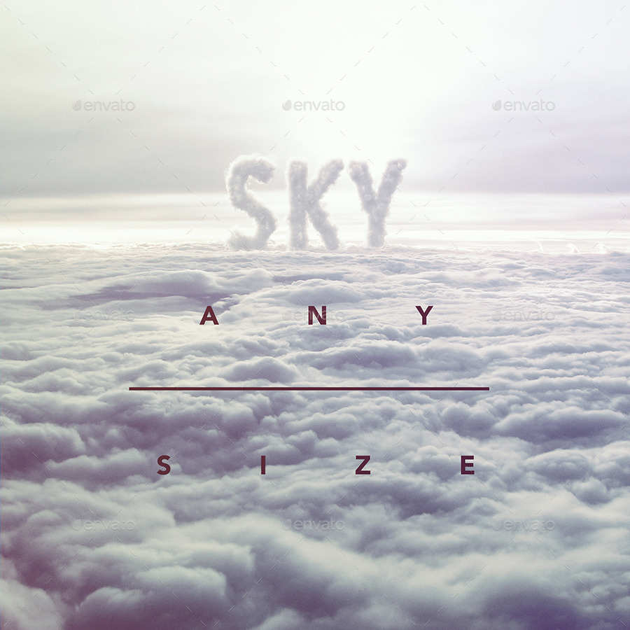 3D Sky / Cloud font mock up, Graphics | GraphicRiver