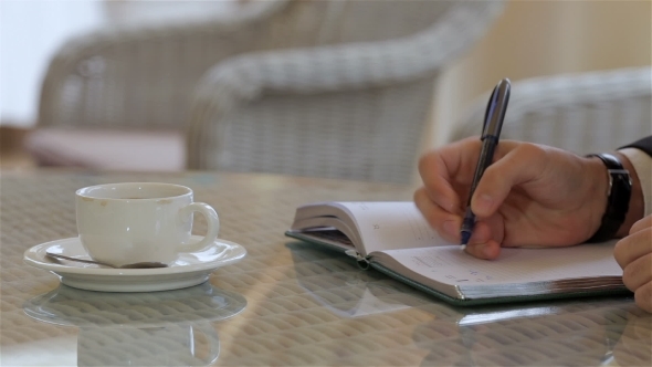 Hand Writing In Datebook, Stock Footage | VideoHive