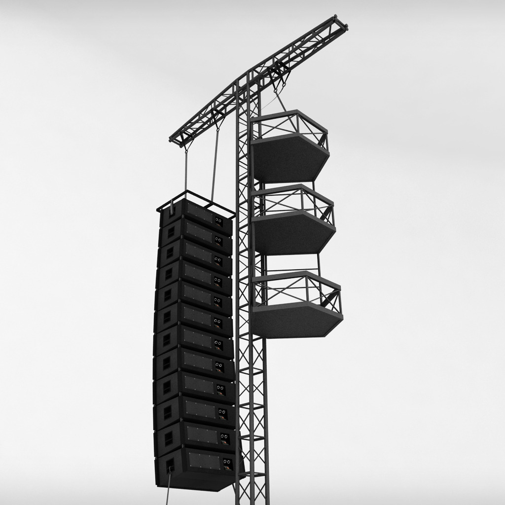 Speaker concert system scaffolding tower array by kr3atura | 3DOcean