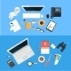 Workplace Concept. Flat Design., Vectors | GraphicRiver