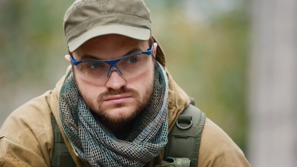 Portrait Of a Man Firing a Revolver, Stock Footage | VideoHive