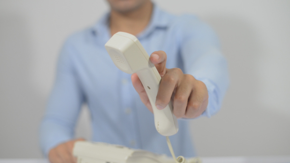 Giving Phone Receiver to Talk, Stock Footage | VideoHive