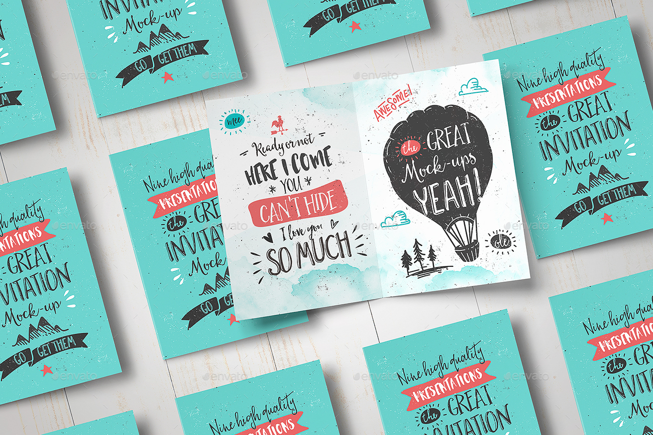 Invitation / Greeting Card Mock-Up, Graphics | GraphicRiver