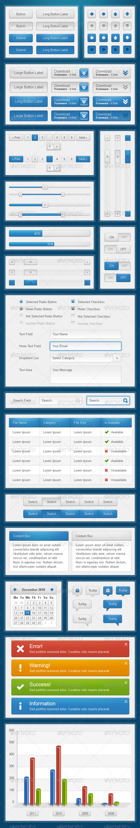 Ultimate GUI Web Elements Dark & Light Edition, Web Elements | GraphicRiver