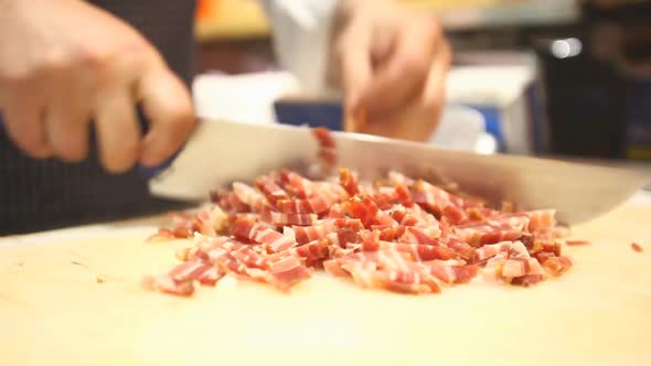 Chef Chopping Bacon, Stock Footage | VideoHive