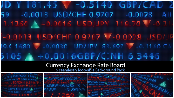 Currency Exchange Rate Board-5 Pack, Motion Graphics | VideoHive