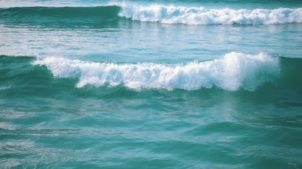 Slow Motion Ocean Waves Incoming On Shore, Stock Footage | VideoHive