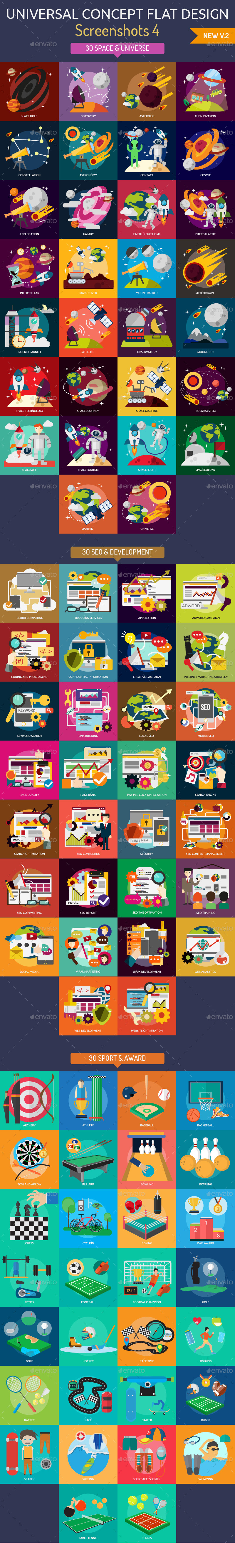 Universal Concept Flat Design, Vectors | GraphicRiver