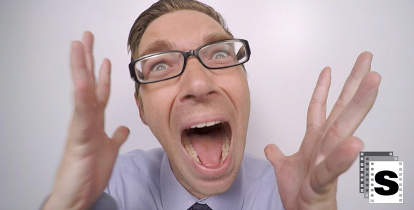 Businessman Terrified Screaming Funny , Stock Footage | VideoHive