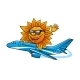 Cartoon Sun in Sunglasses Flying on Airplane, Vectors | GraphicRiver