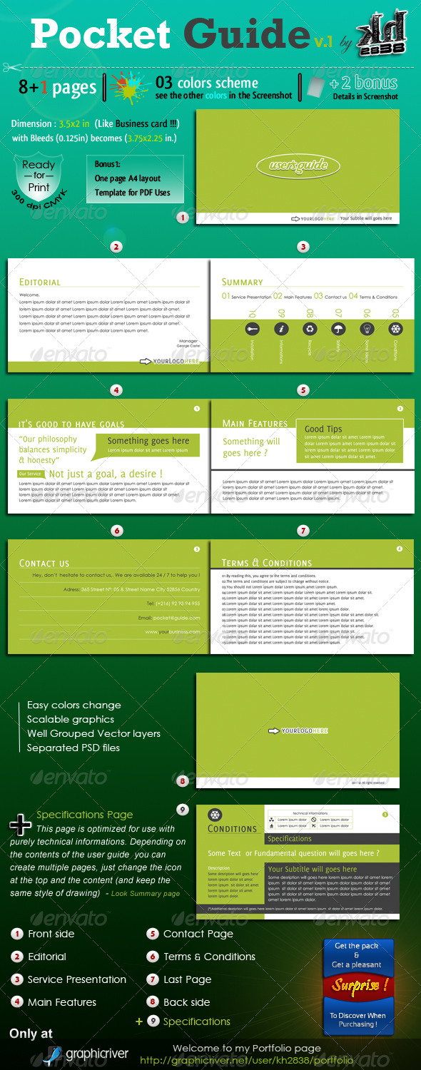 Pocket Guide V1, Print Templates | GraphicRiver