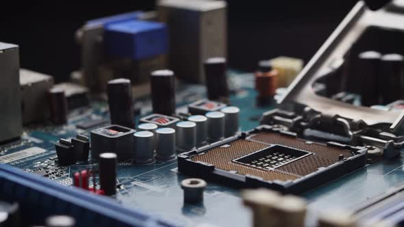 Processor Slot On Computer Motherboard 1242, Stock Footage | VideoHive