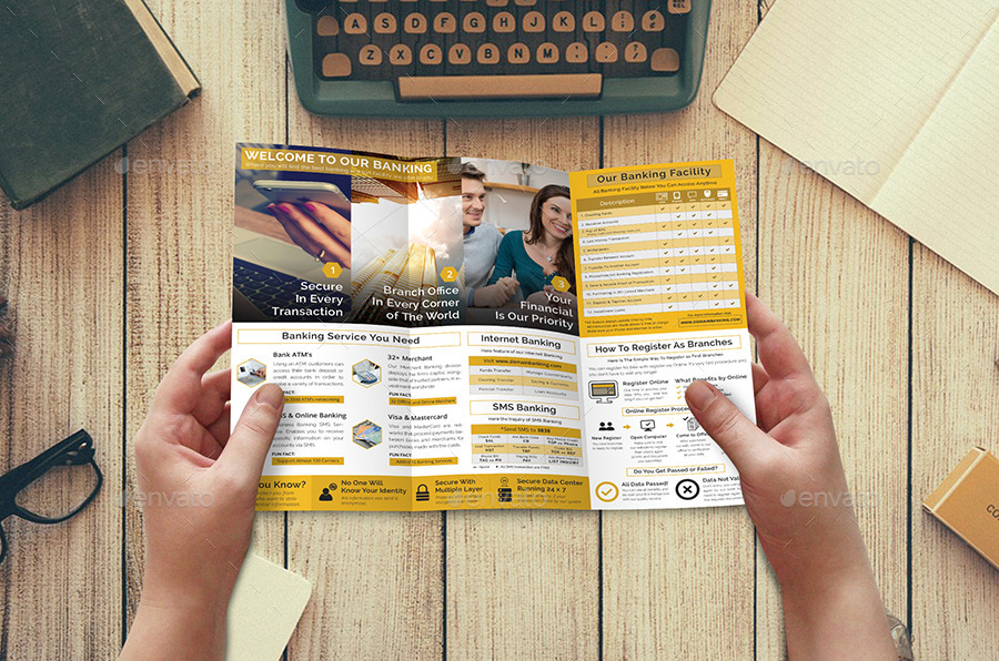 Banking and Financial Service Trifold Brochure, Print Templates ...