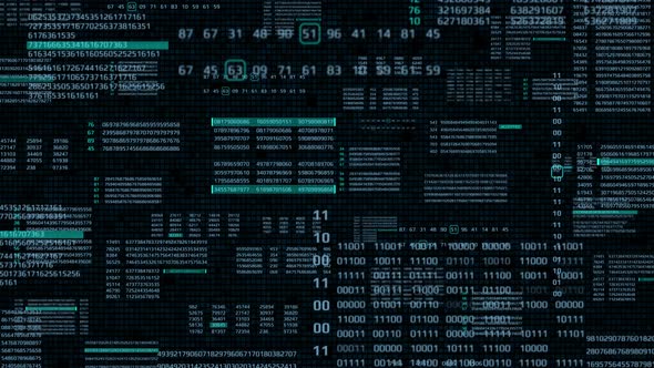 HUD Futuristic Technology Digital Big Data Number Code Screen Information Display, Motion Graphics
