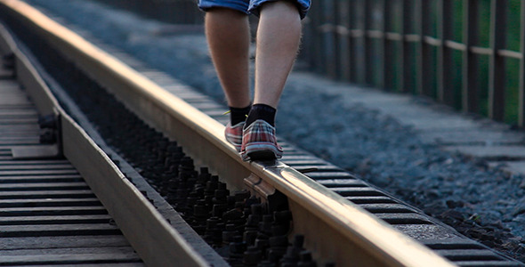 Man Goes On Rails, Stock Footage | VideoHive