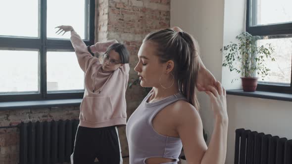 Girl Stretching in Class, Stock Footage | VideoHive