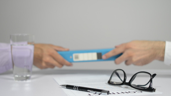 Giving File of Documents, Stock Footage | VideoHive