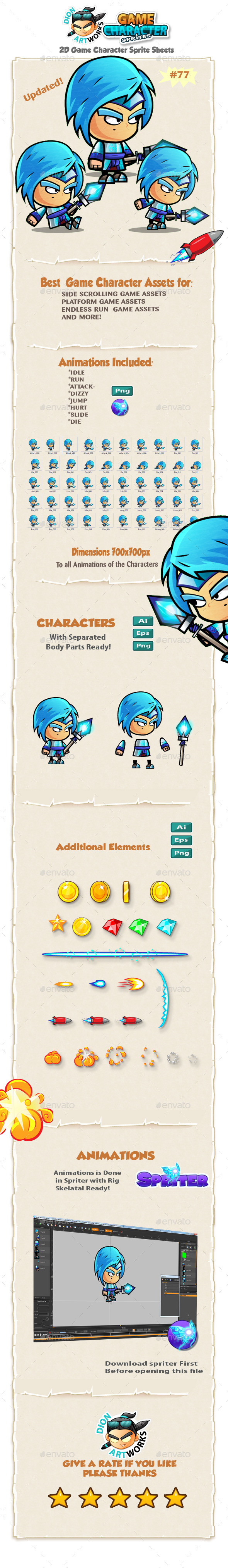 Ice Mage 2D Game Character Sprites 77 by pasilan | GraphicRiver