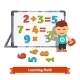 Boy Learning Math, Vectors | GraphicRiver